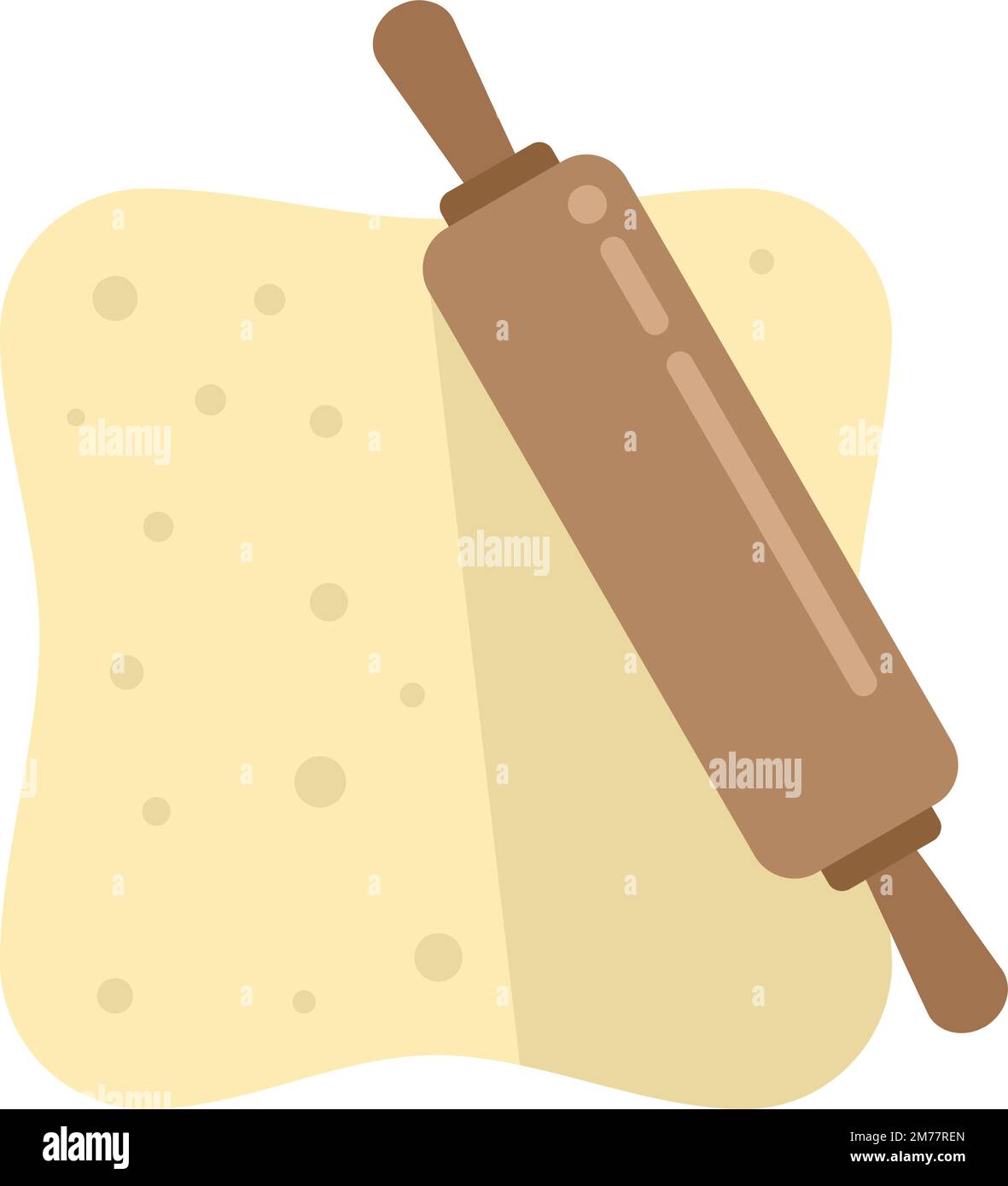 Pin dough icon flat vector. Bread flour. Wheat roller isolated Stock ...
