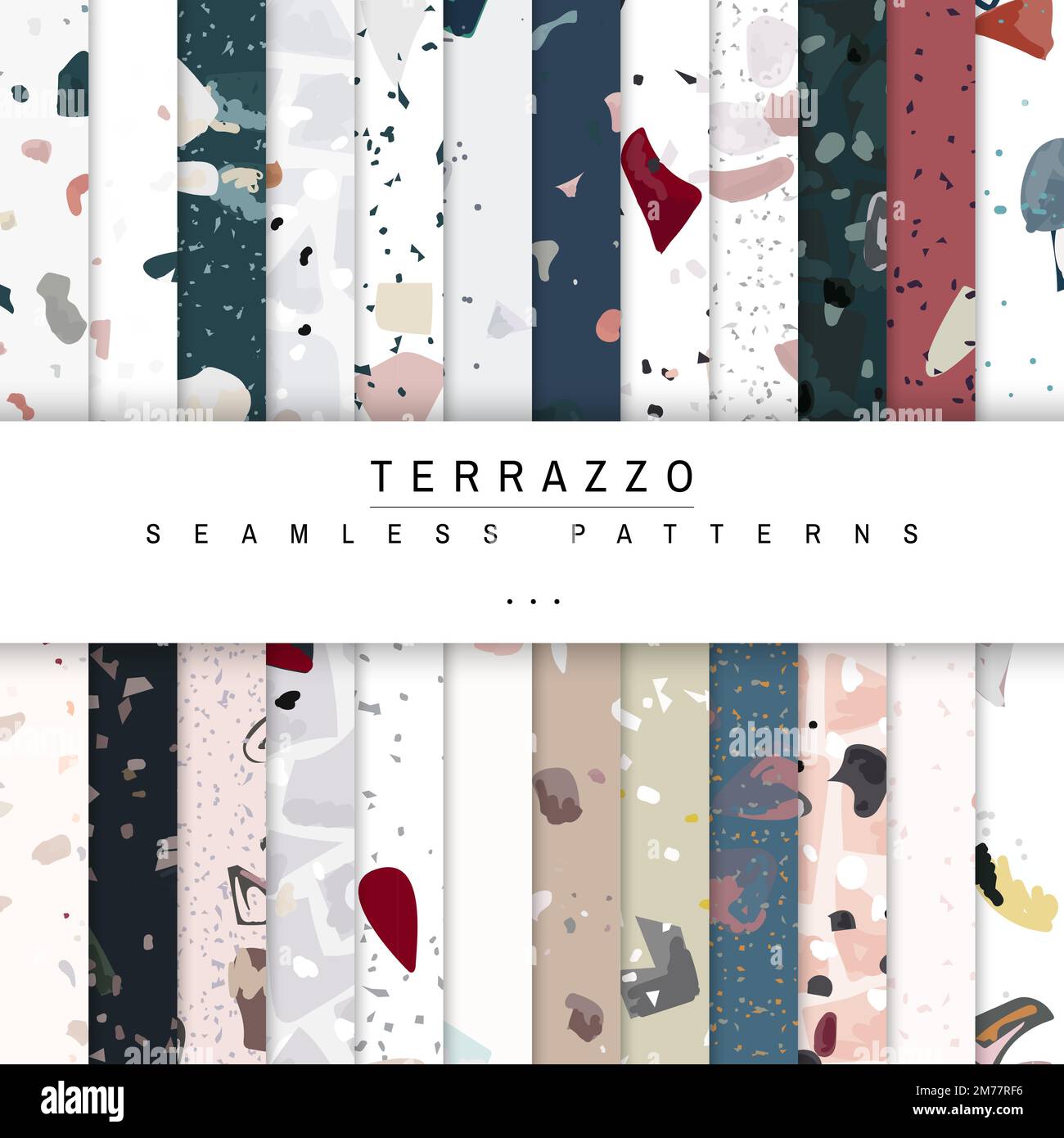 Colorful Terrazzo seamless pattern posters vector set Stock Vector ...