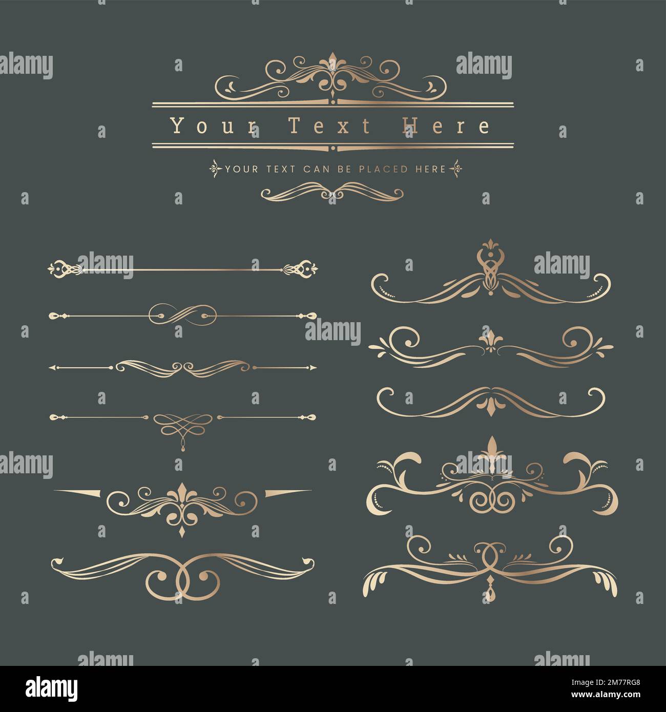 Decorative calligraphic ornaments vector set Stock Vector Image & Art ...