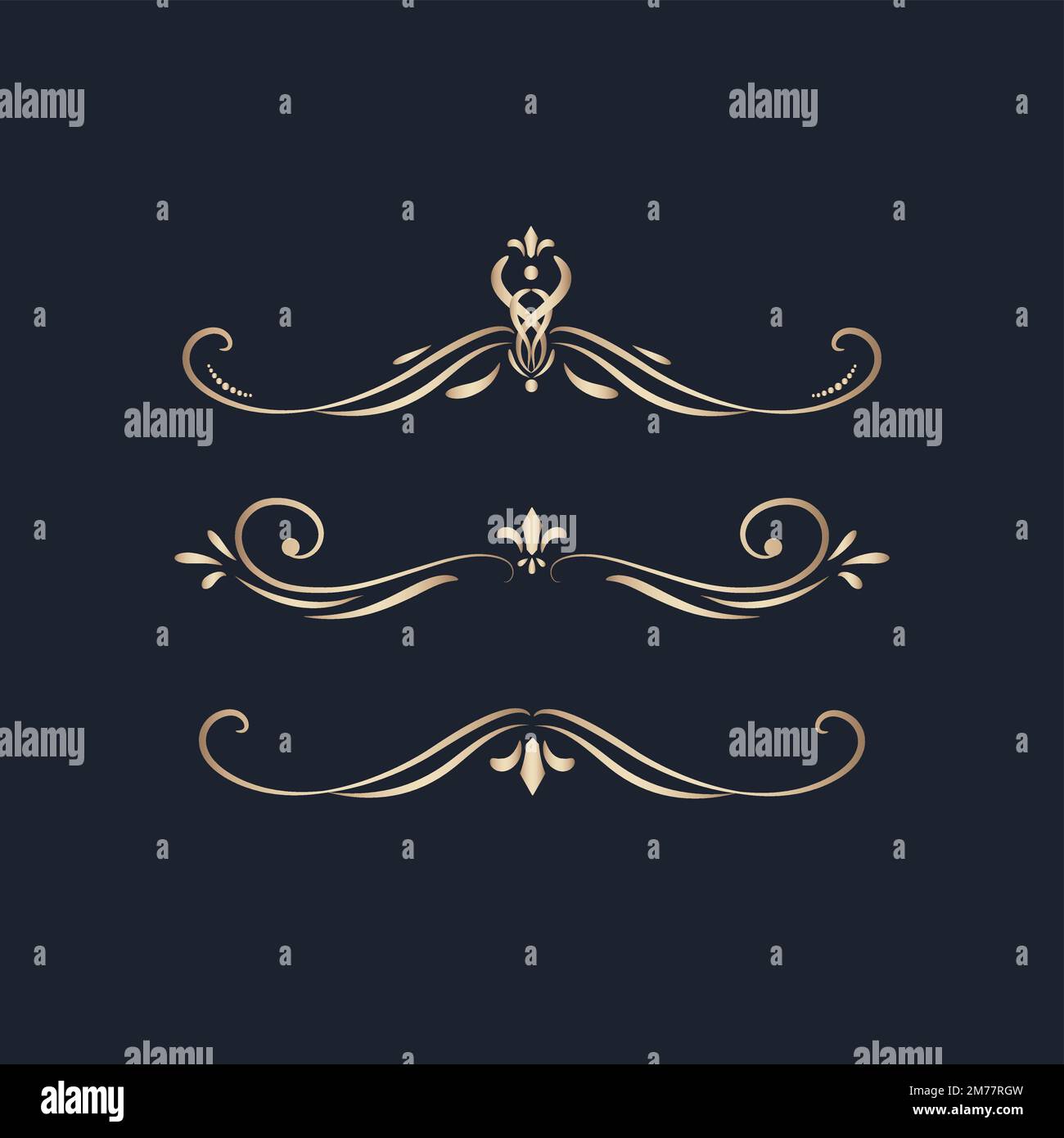 Decorative calligraphic ornaments vector set Stock Vector Image & Art ...