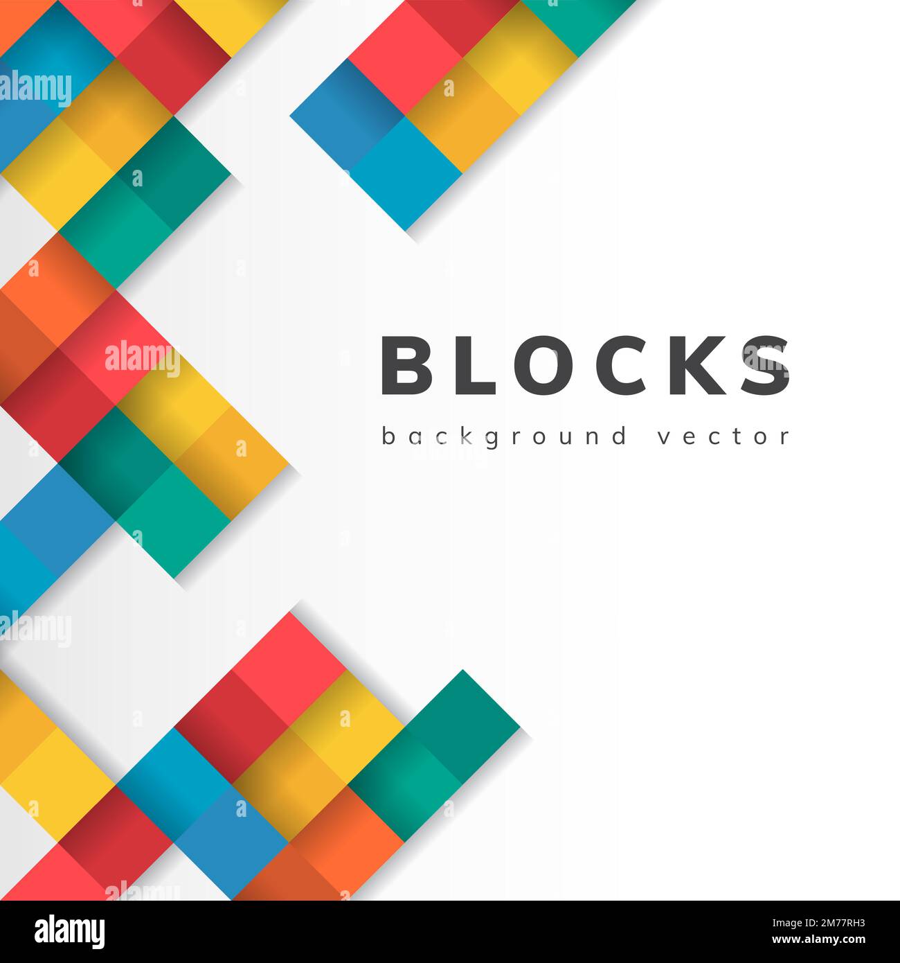 Colorful blocks on blank white background vector Stock Vector Image ...