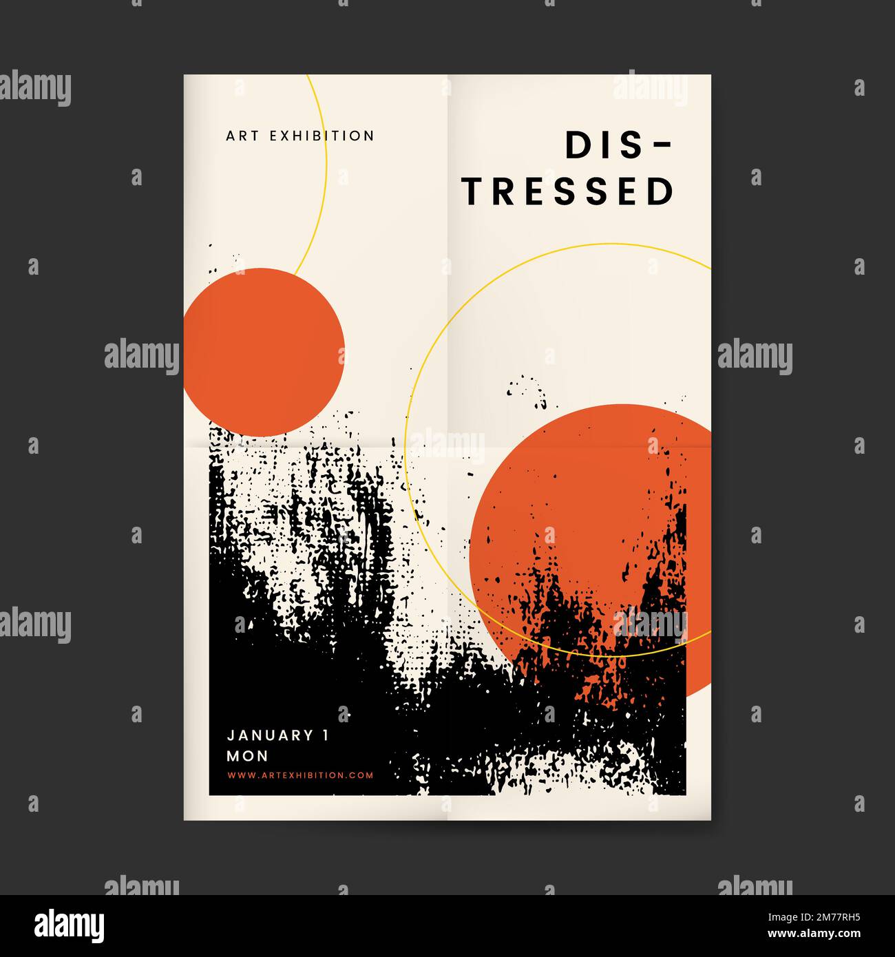 Grunge black distressed textured beige poster Stock Vector Image & Art ...