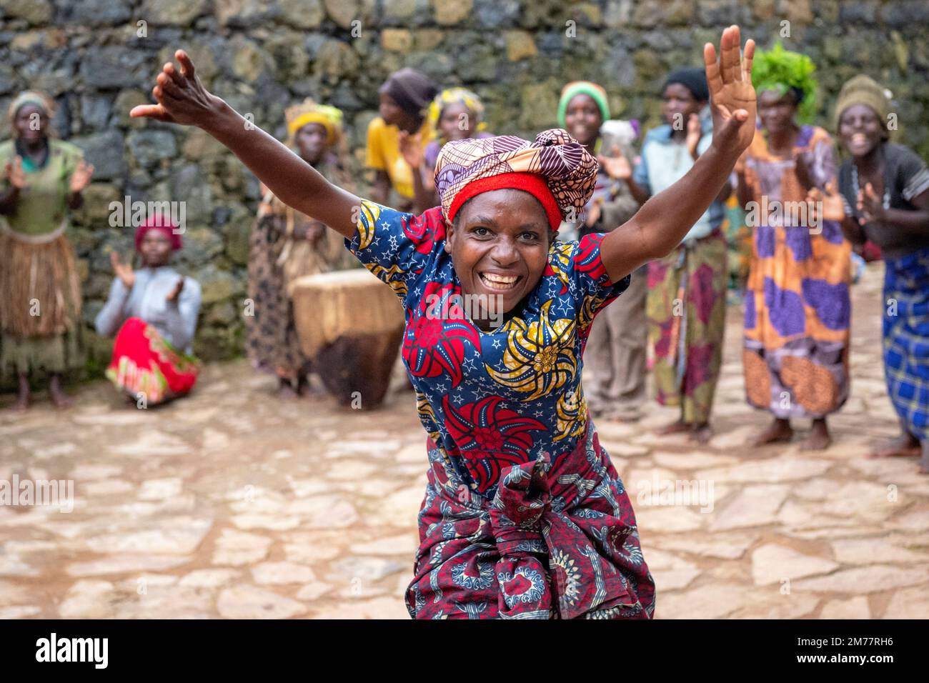 Echuya Batwa people, often known as pygmies, dancing in south western ...