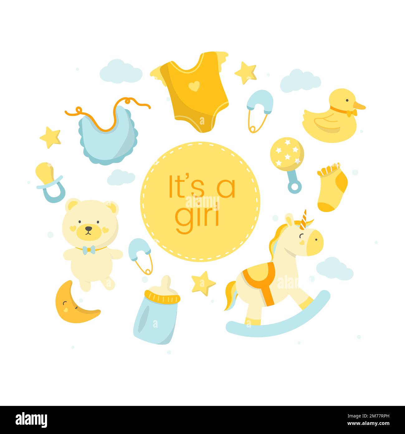 It's a girl announcement card Cut Out Stock Images & Pictures - Alamy