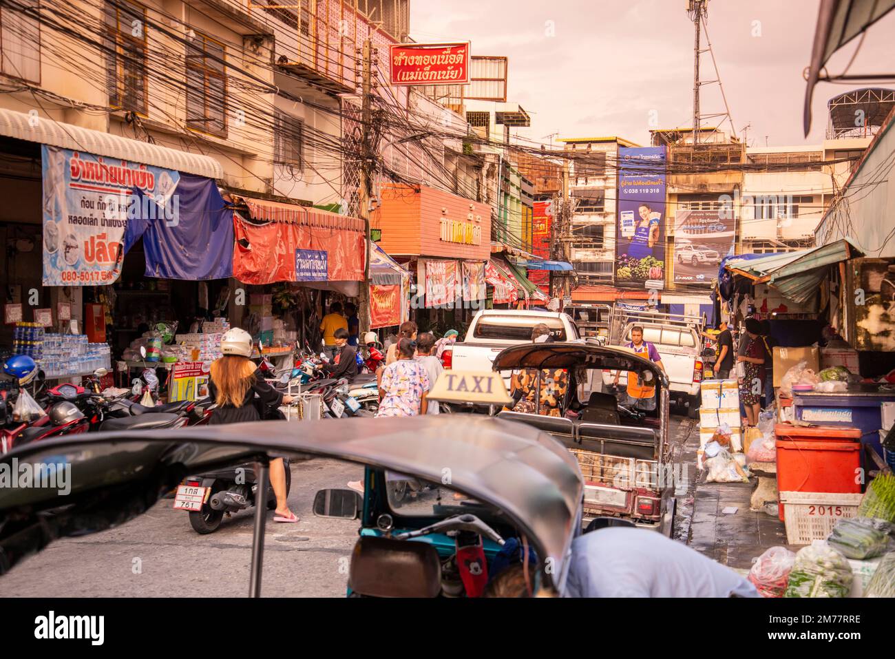 a Market street in the City of Si Racha in the Province of Chonburi in ...