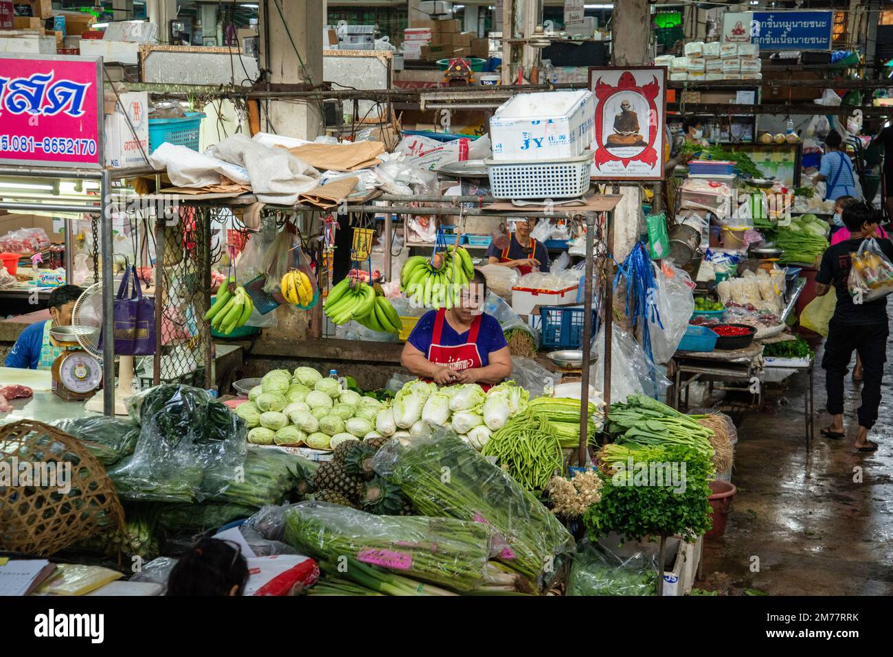 the Vegetable market in the City centre of Si Racha in the Province of ...
