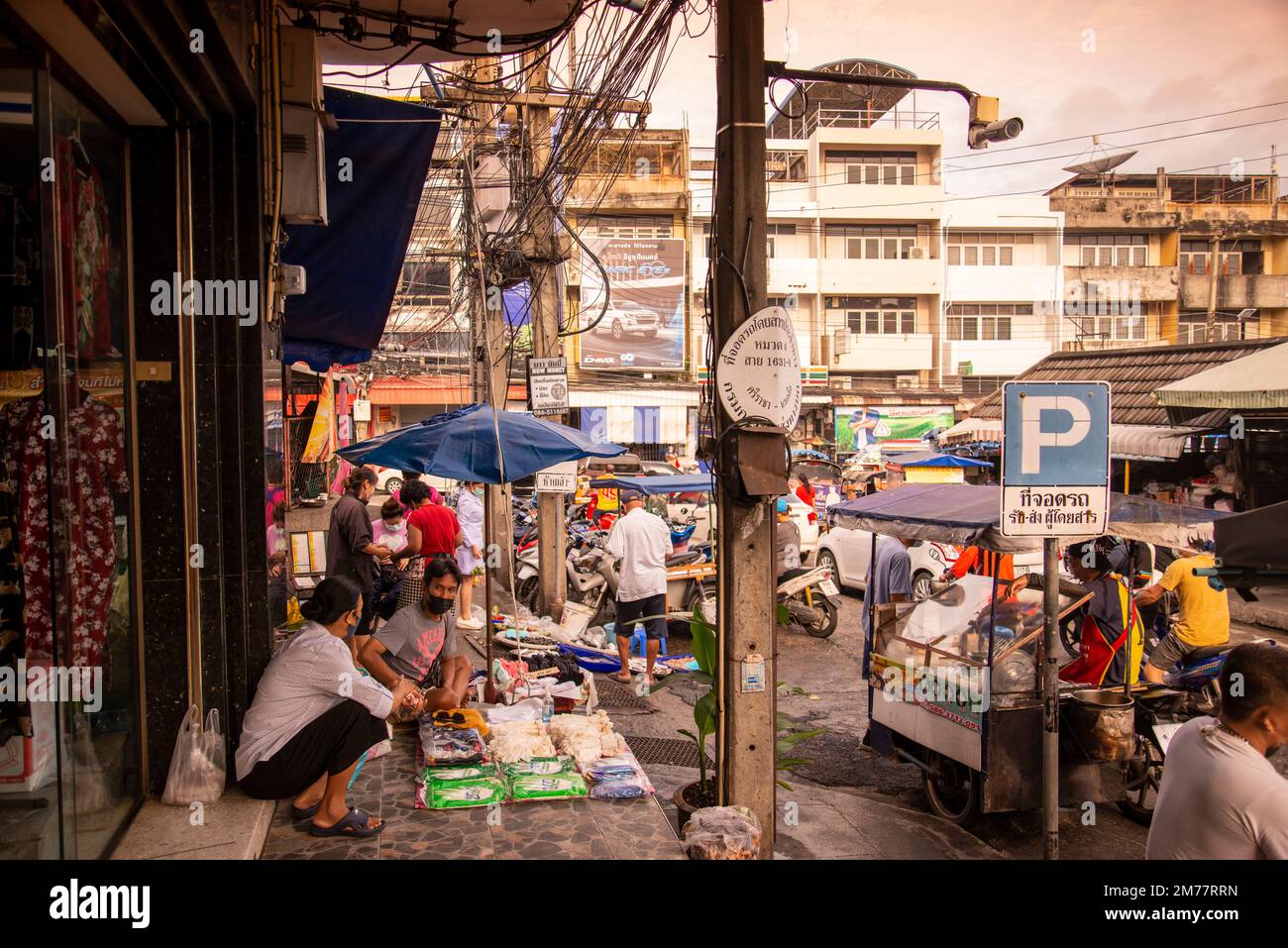 a Market street in the City of Si Racha in the Province of Chonburi in ...