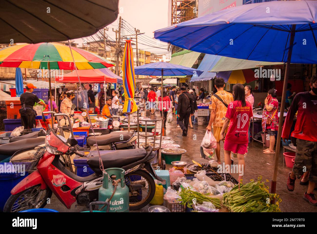 a Market street in the City of Si Racha in the Province of Chonburi in ...