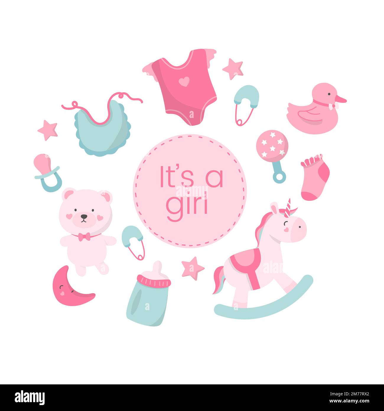 Its a girl baby shower card design Stock Vector Image & Art - Alamy