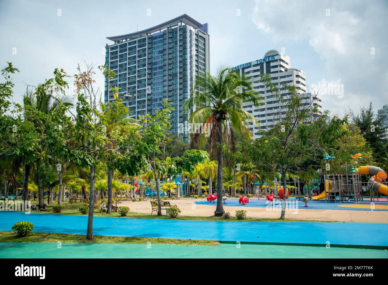 a view and skyline of the City of Si Racha in the Province of Chonburi ...