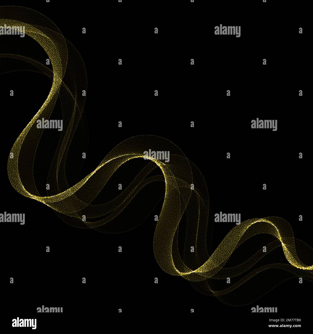 Abstract golden wave with glitter particles. Design element Stock Photo - Alamy