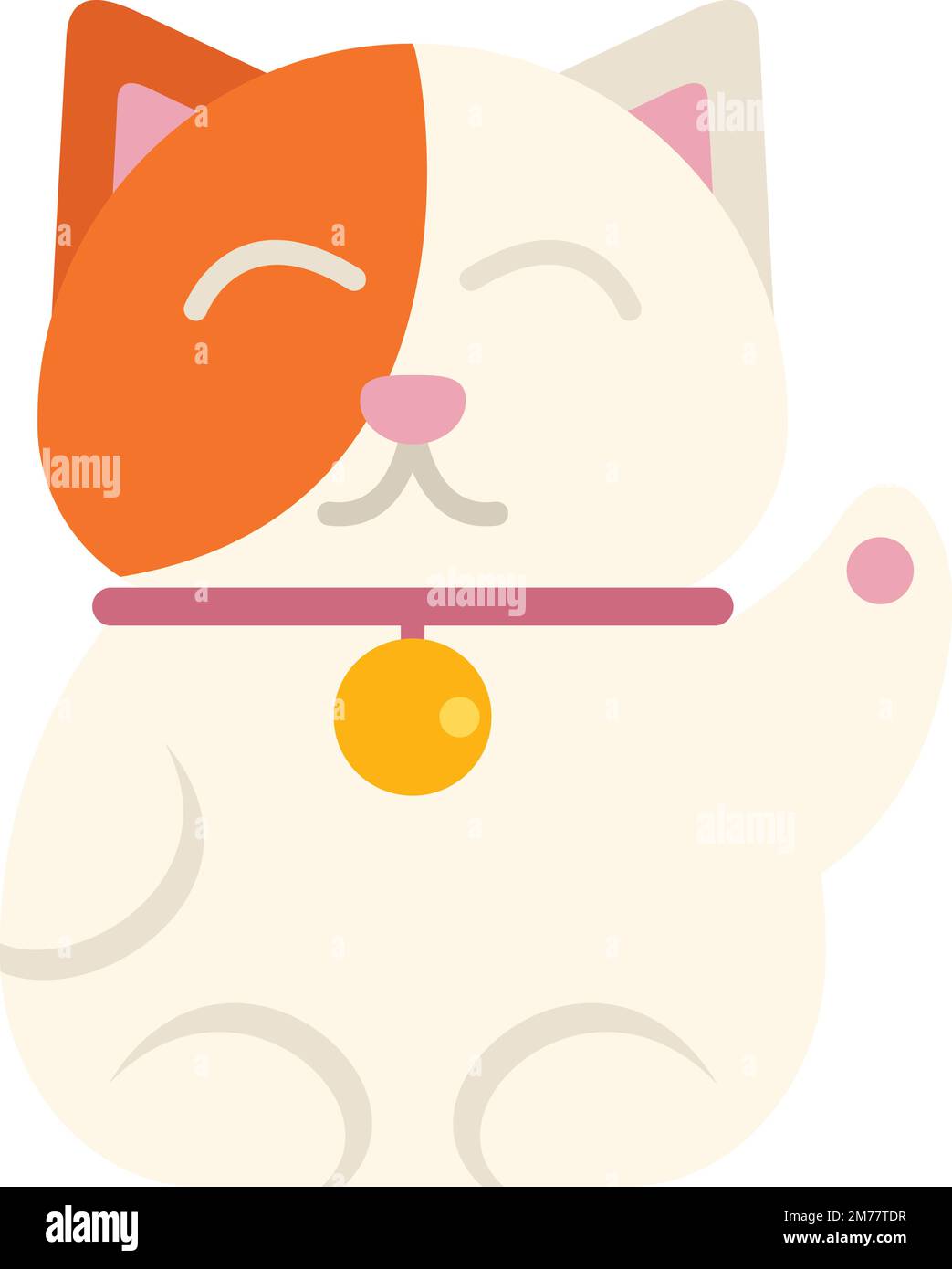 Lucky cat icon flat vector. Japan maneki. Chinese fortune isolated ...