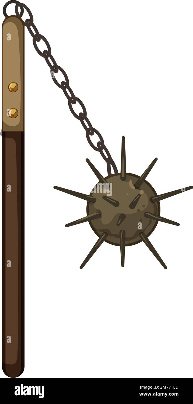 sharp medieval weapon cartoon vector illustration Stock Vector Image ...