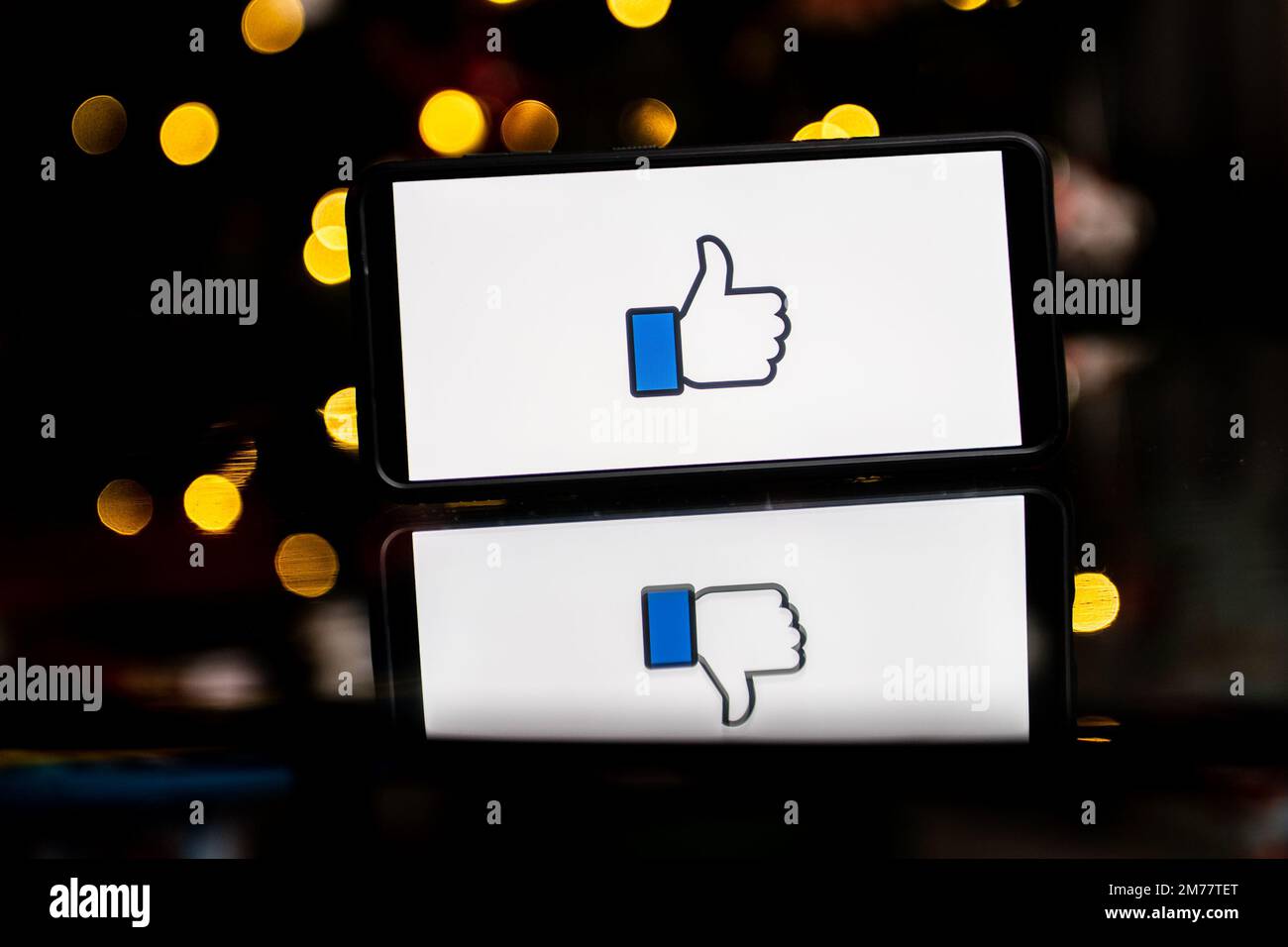 In this photo illustration a Like Button logo seen displayed on a ...