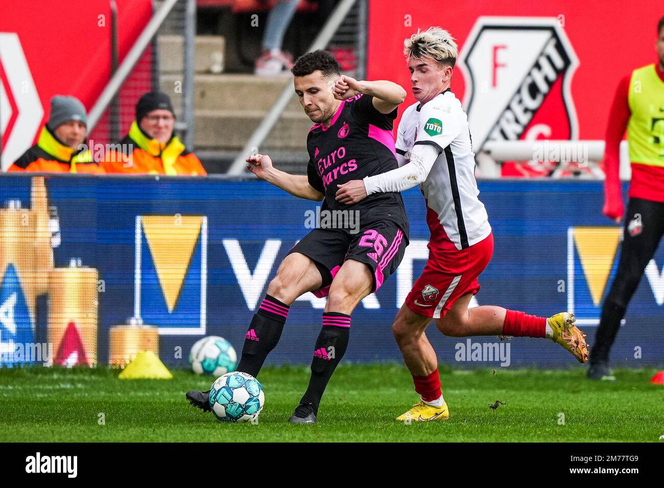 Utrecht - Oussama Idrissi of Feyenoord, Taylor Booth of FC Utrecht ...