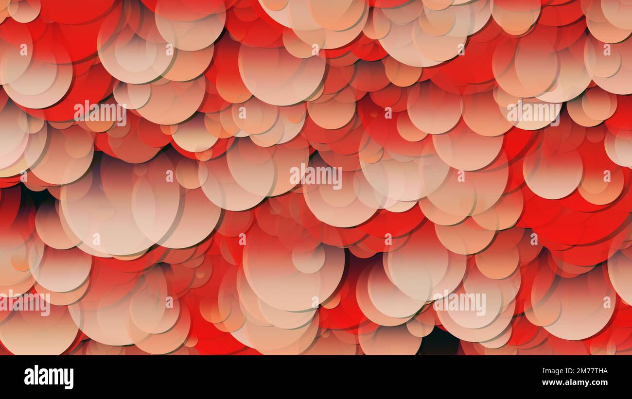 3D rendering of an array of circles. Circles of different sizes in ...