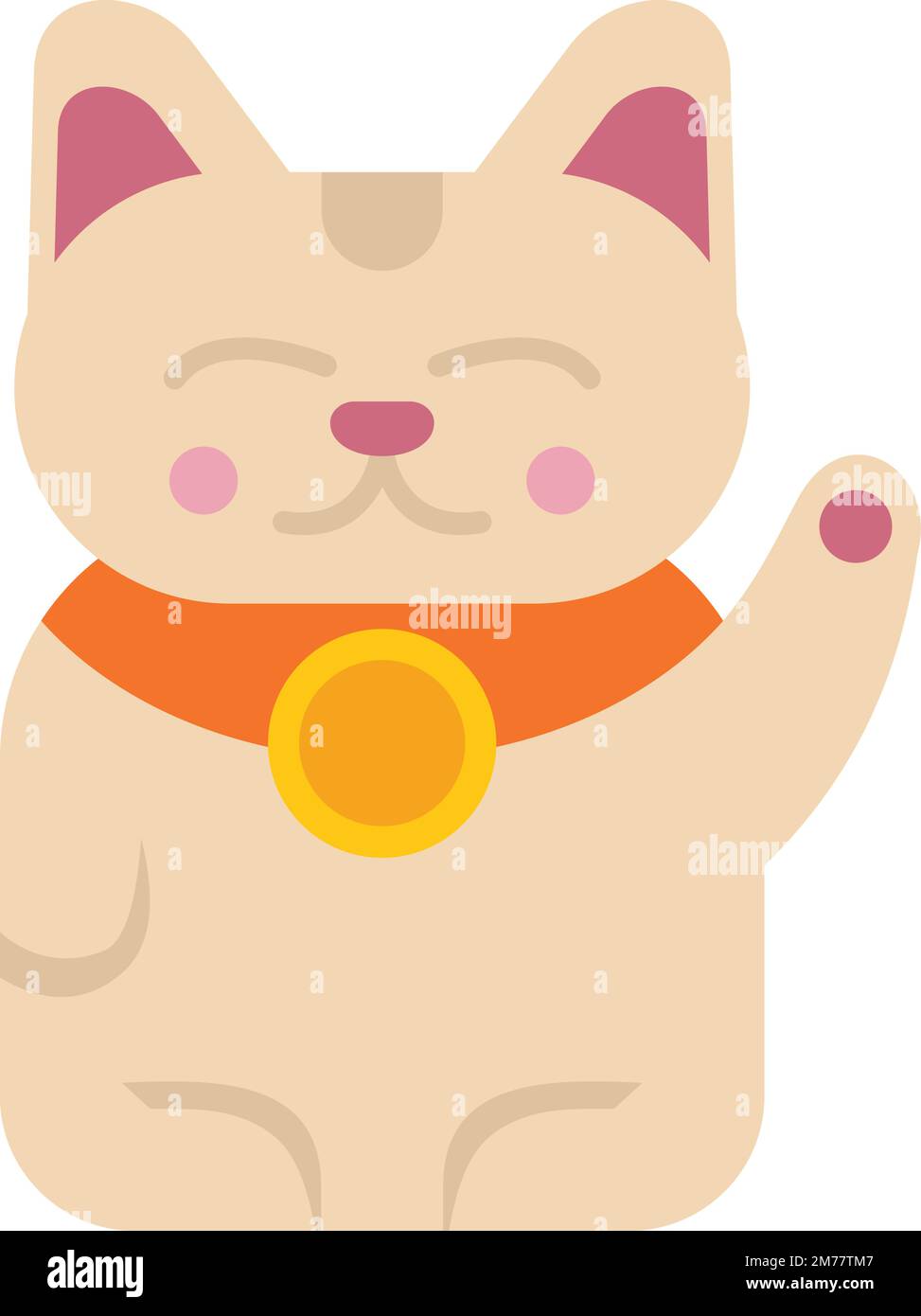 Neko lucky cat icon flat vector. Japan fortune. Cute money isolated Stock Vector Image & Art - Alamy
