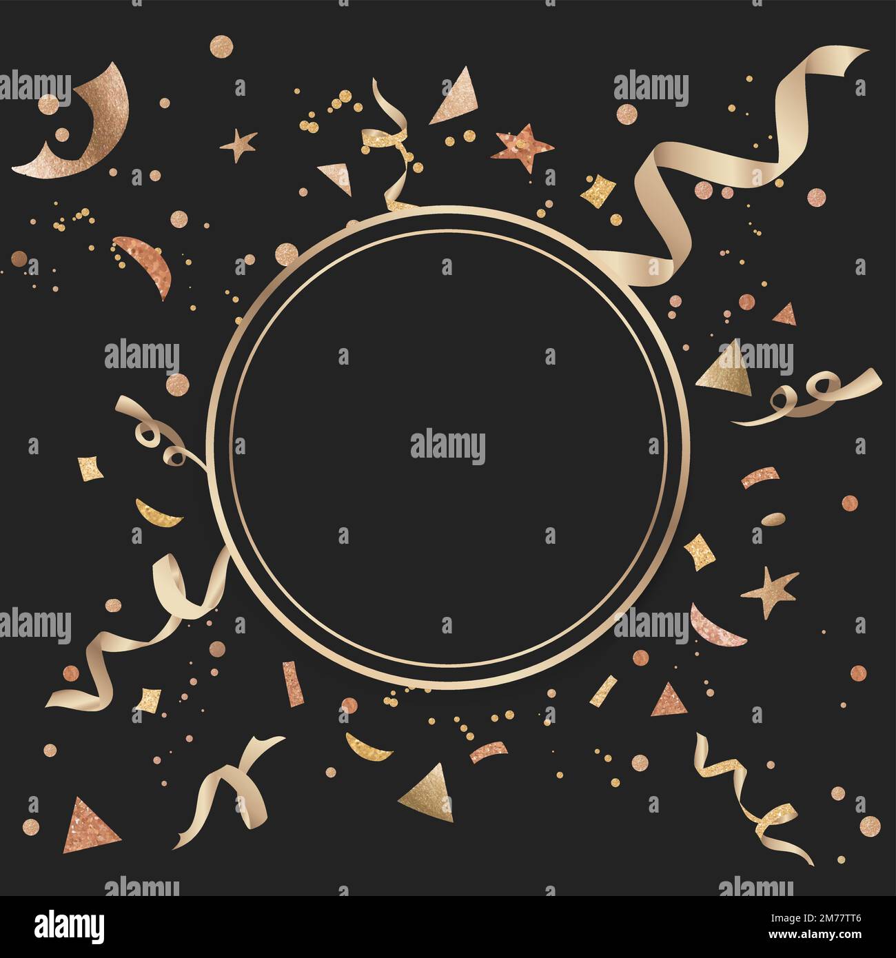 Gold streamer golden confetti Stock Vector Images - Alamy