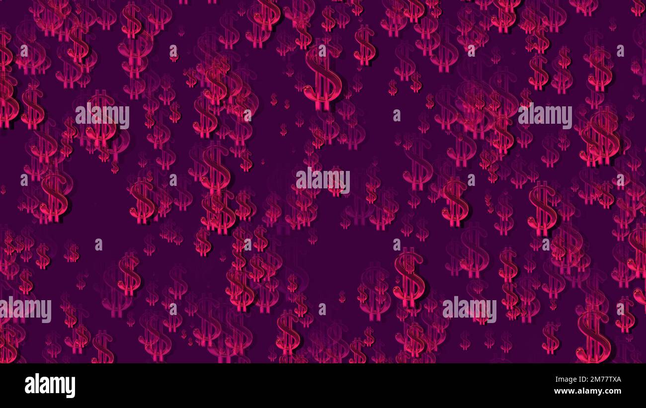 Flying dollar signs in golden hi-res stock photography and images - Alamy