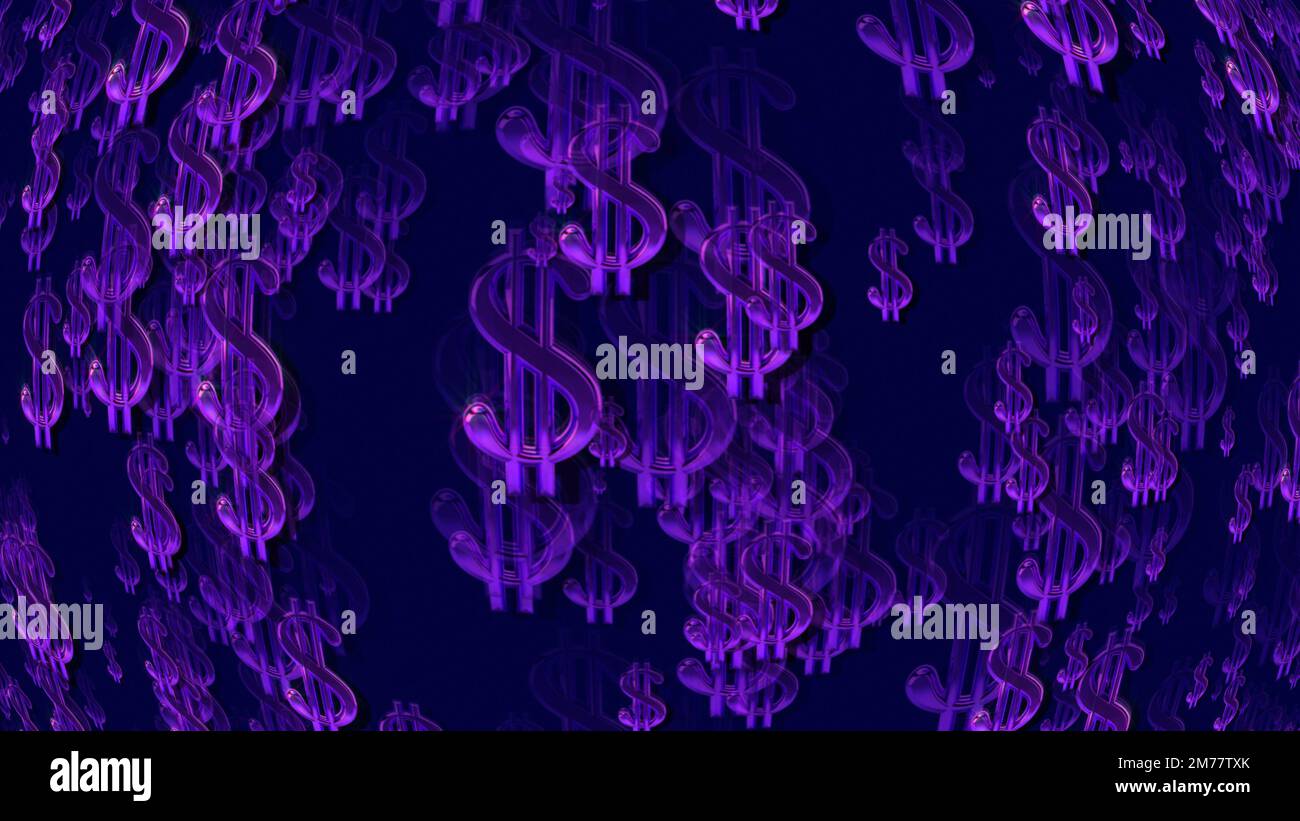 Flying dollar signs in golden hi-res stock photography and images - Alamy
