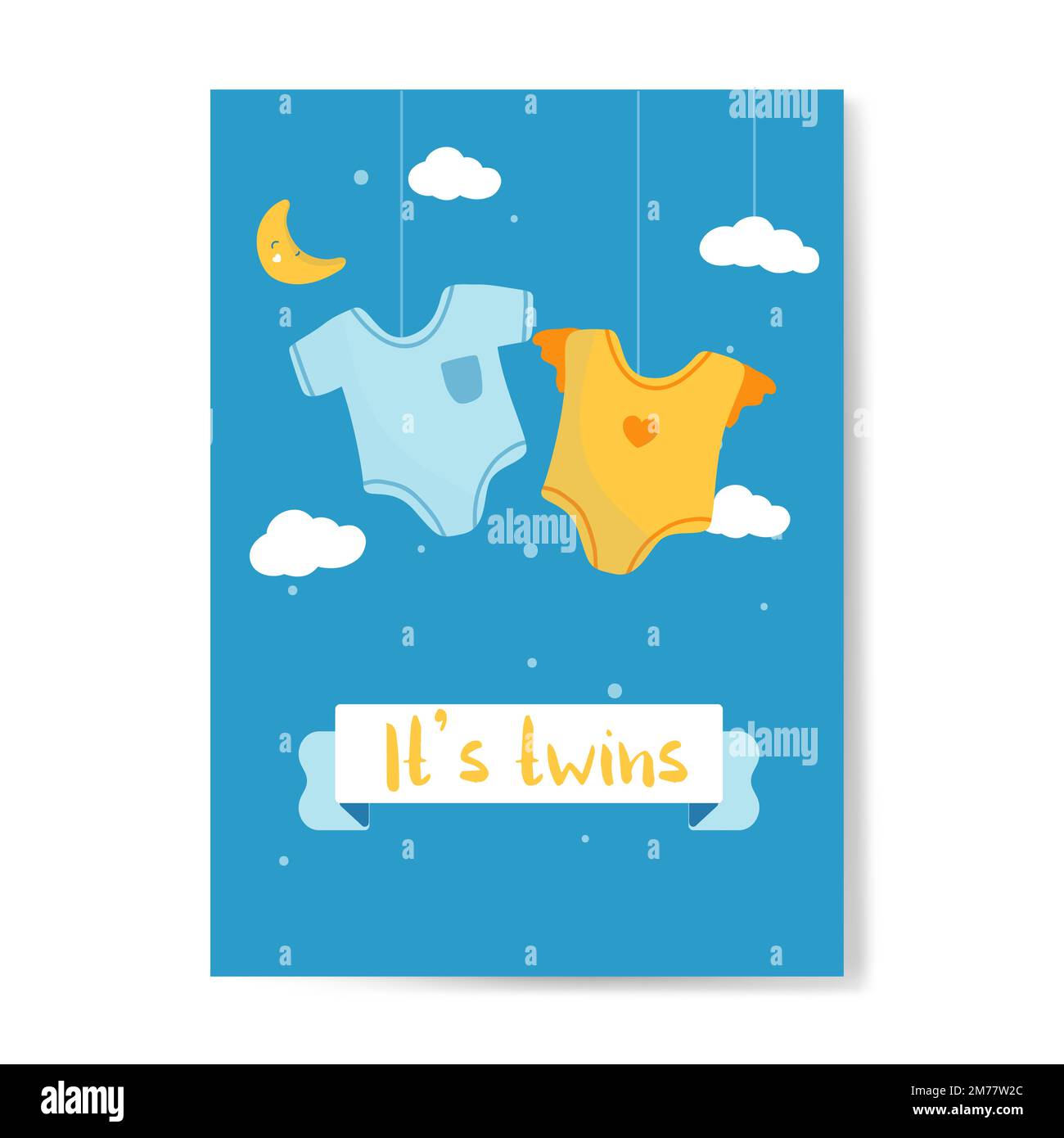 Its twins baby shower invitation card vector Stock Vector Image & Art ...