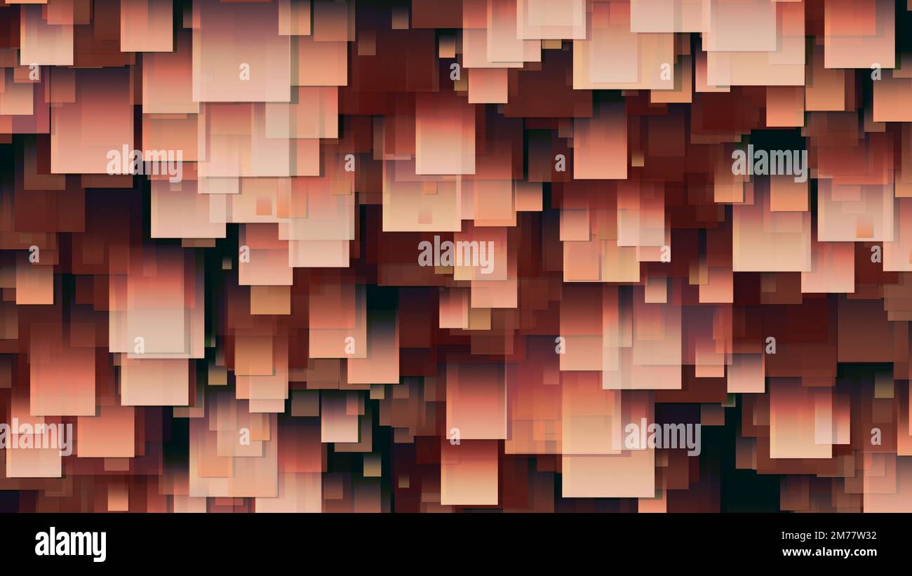 3D rendering of an array of square stickers. Stickers of different ...