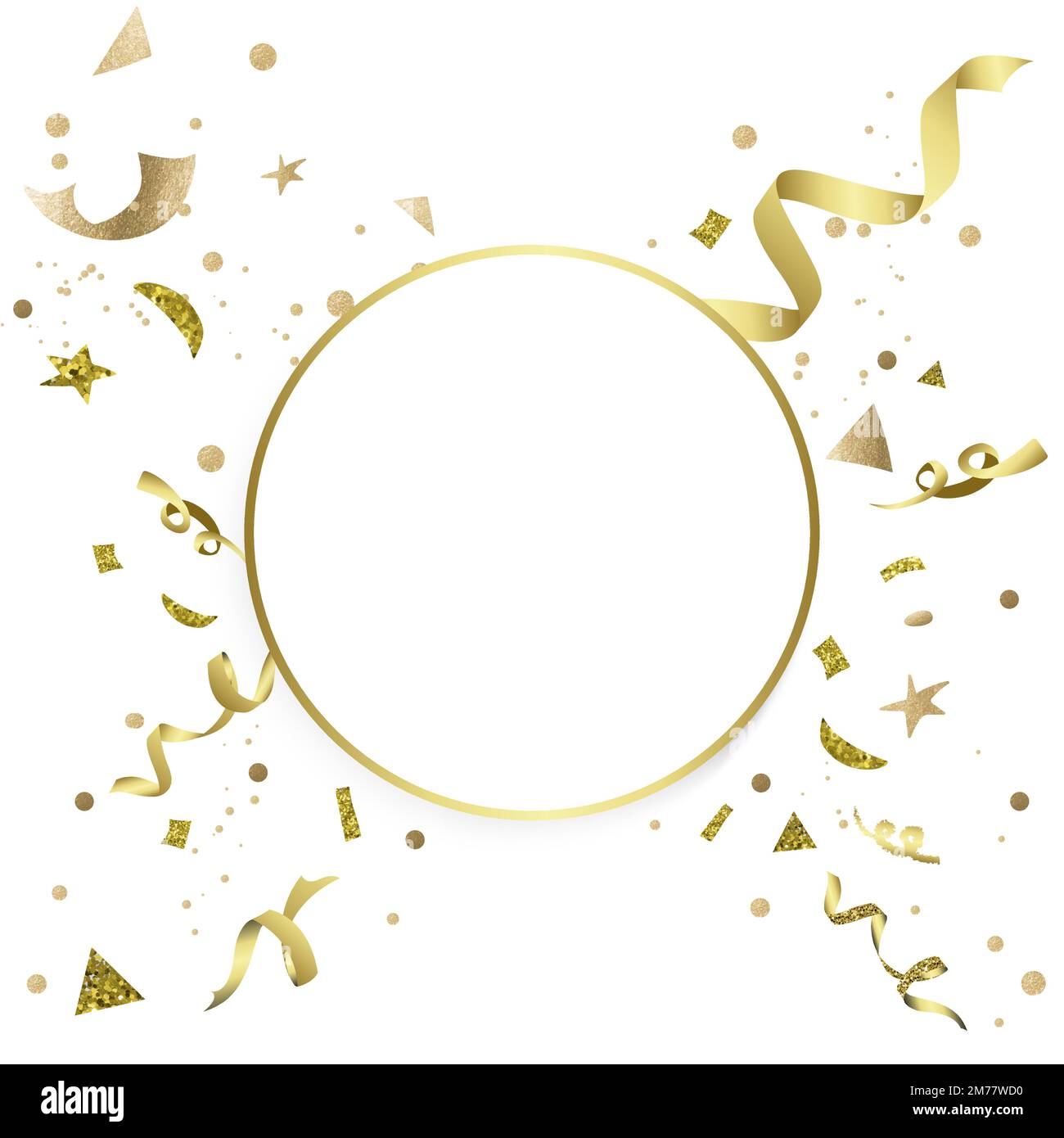 Gold streamer golden confetti Stock Vector Images - Alamy