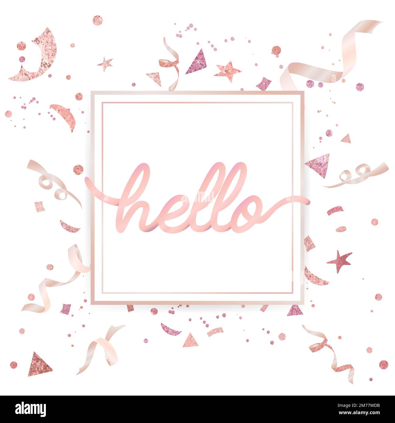 Confetti hello card design vector Stock Vector Image & Art - Alamy