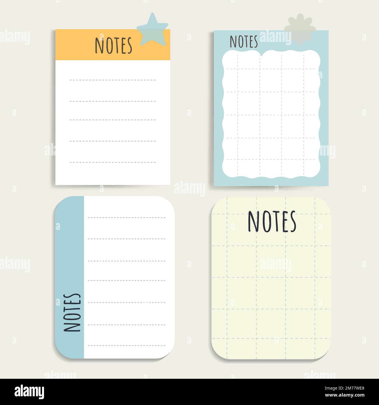 Cute note papers vector set Stock Vector Image & Art - Alamy
