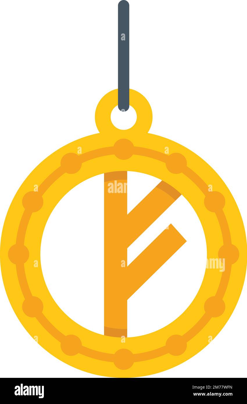 Lucky charm icon flat vector. Japan year. Fortune amulet isolated Stock ...