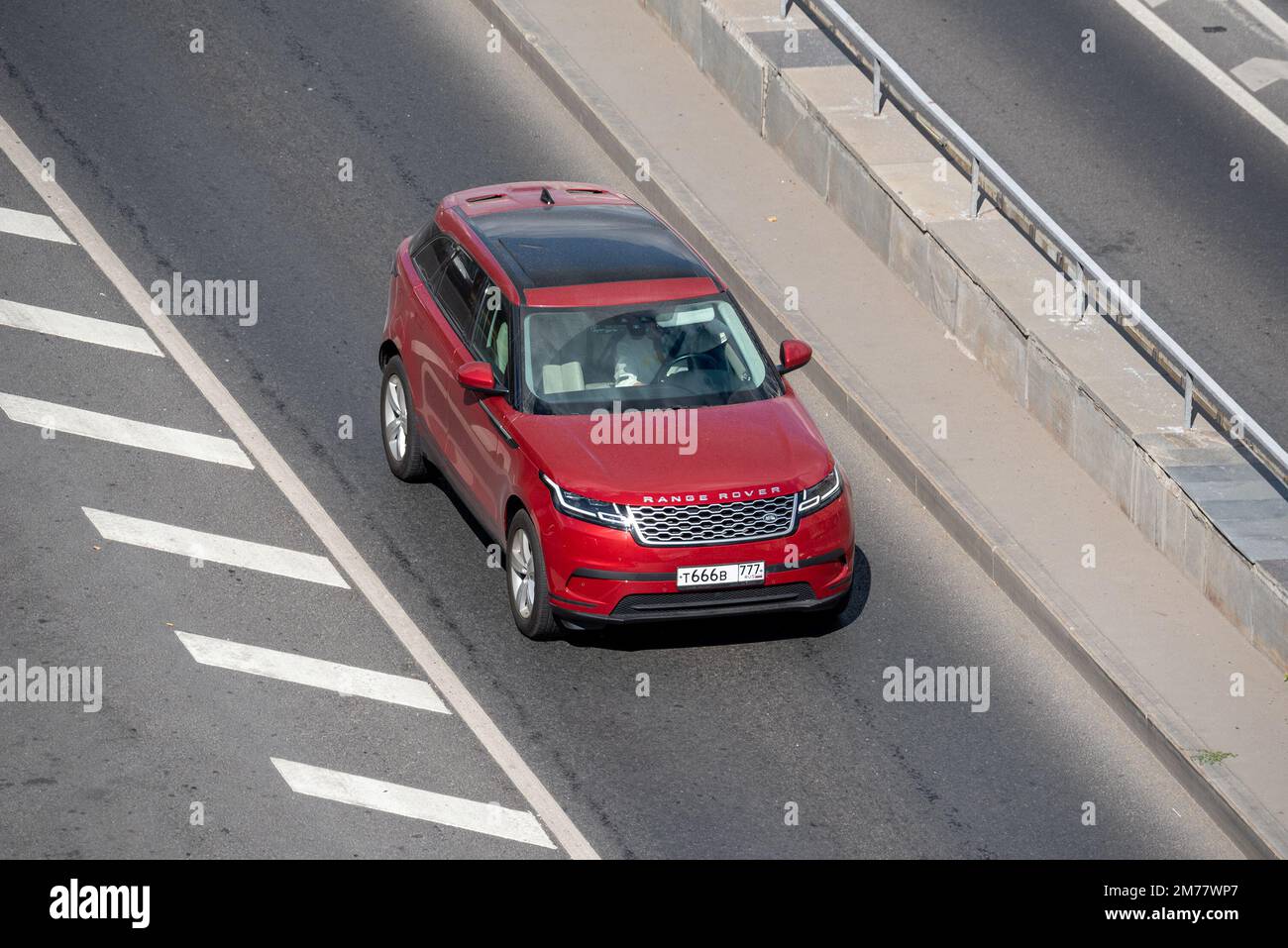 Moscow, Russia - September 27, 2022: White British-Indian crossover SUV ...