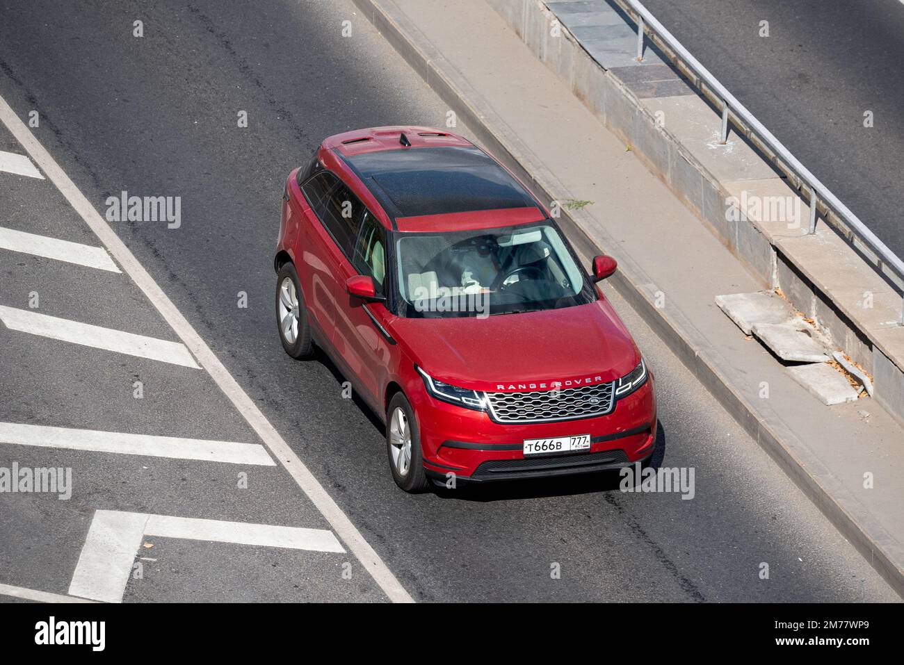 Moscow, Russia - September 27, 2022: White British-Indian crossover SUV ...