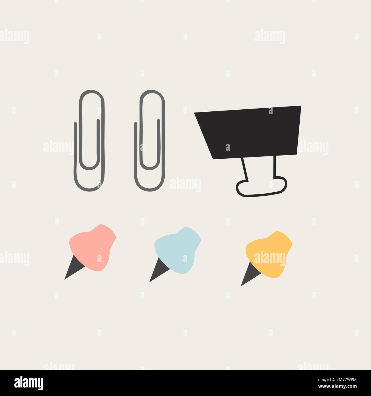 Paperclips and pushpins vector set Stock Vector Image & Art - Alamy
