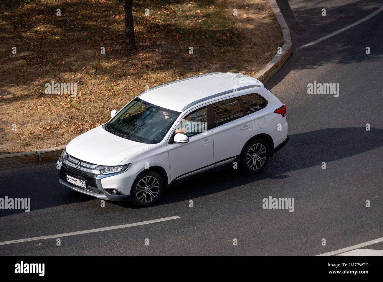Moscow, Russia - September 27, 2022: White Japanese SUV Mitsubishi ...
