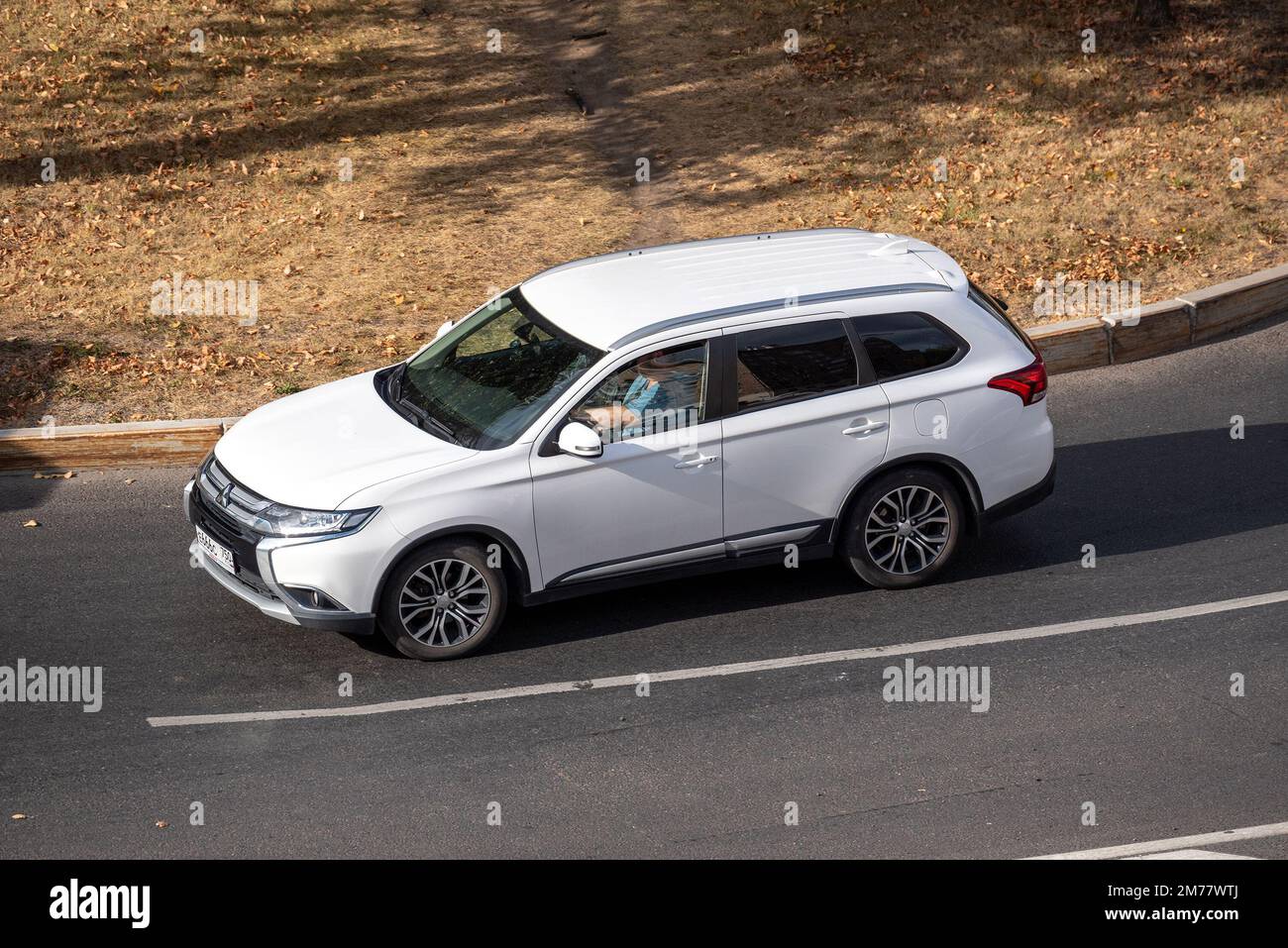 Moscow, Russia - September 27, 2022: White Japanese SUV Mitsubishi ...