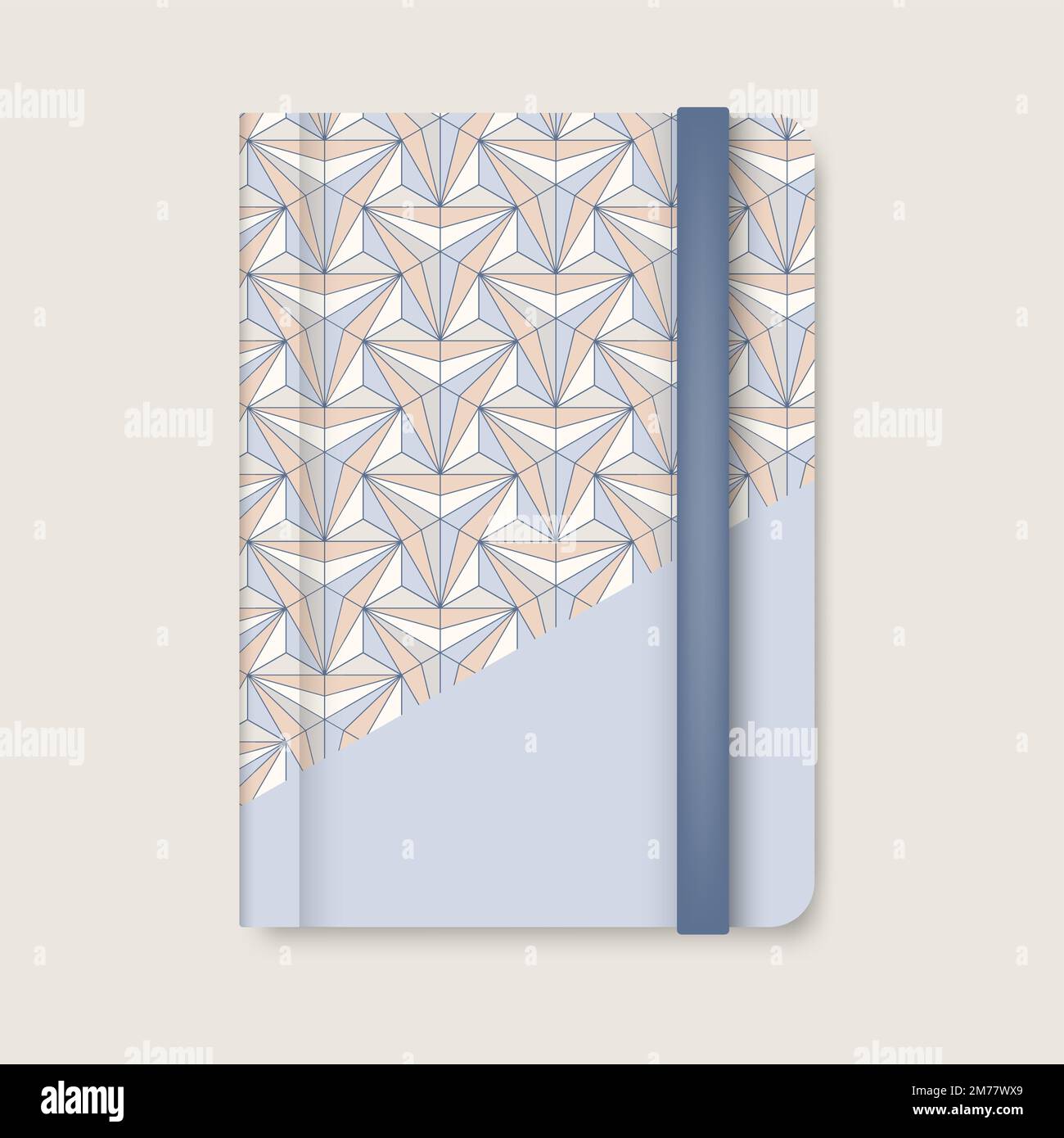 Pastel geometric pattern cover of a blue diary vector Stock Vector ...
