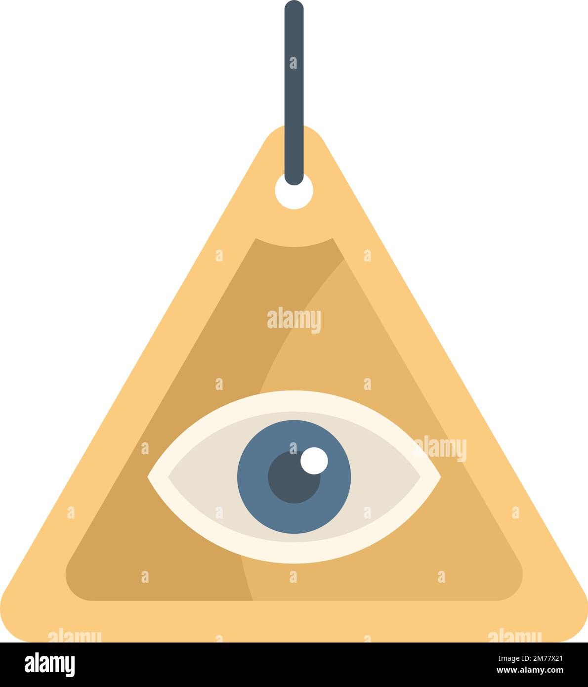 Lucky charm pyramid icon flat vector. Japan year. Asia amulet isolated ...