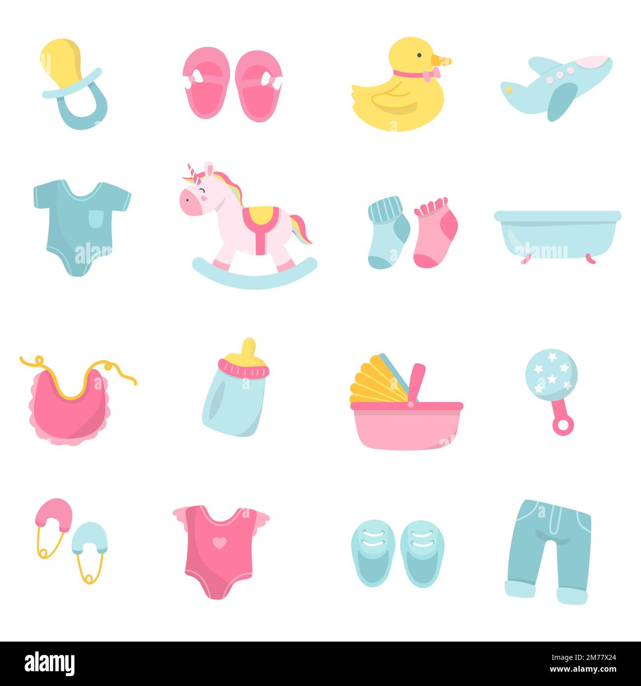 Set of cute baby shower vectors Stock Vector Image & Art - Alamy