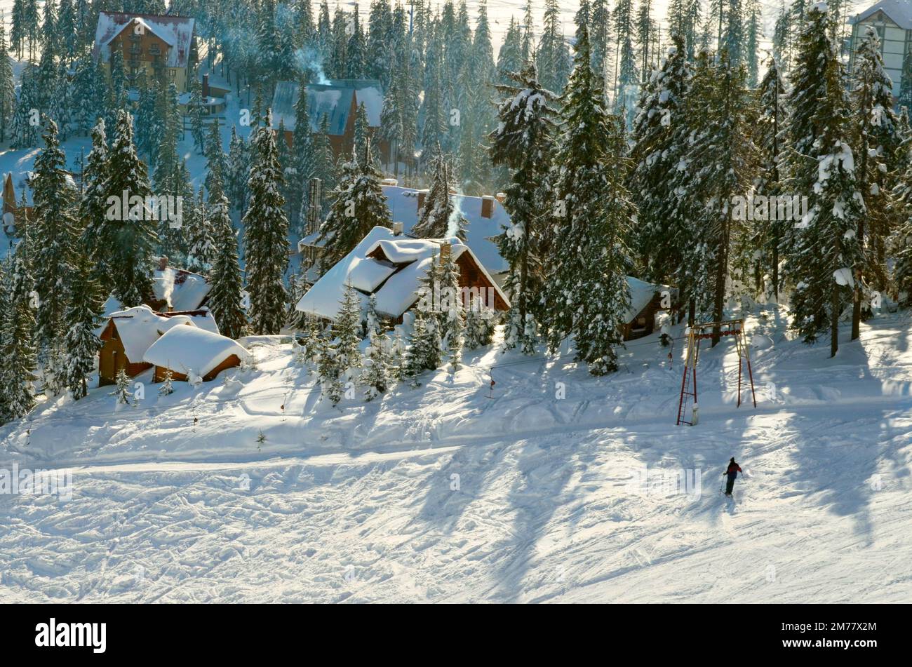 Slope on the skiing resort Stock Photo - Alamy