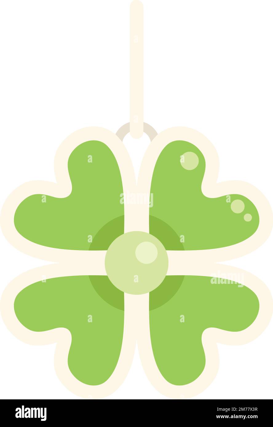 Clover amulet icon flat vector. Japan charm. Money china isolated Stock ...