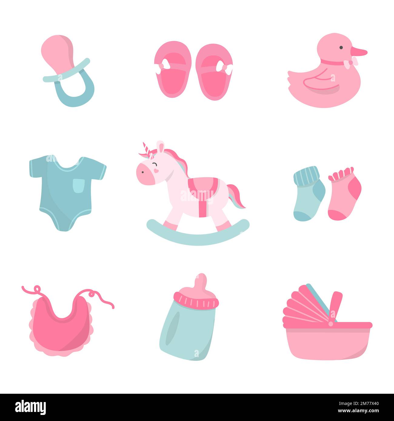 Set of cute baby shower vectors Stock Vector Image & Art - Alamy