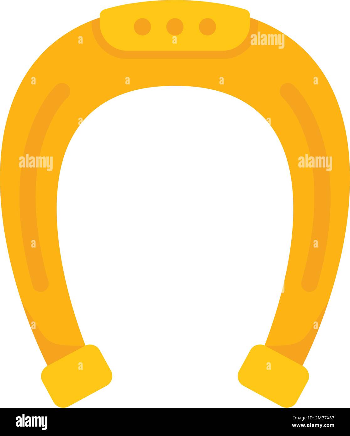 Gold horseshoe icon flat vector. Chinese fortune. Asia money isolated ...