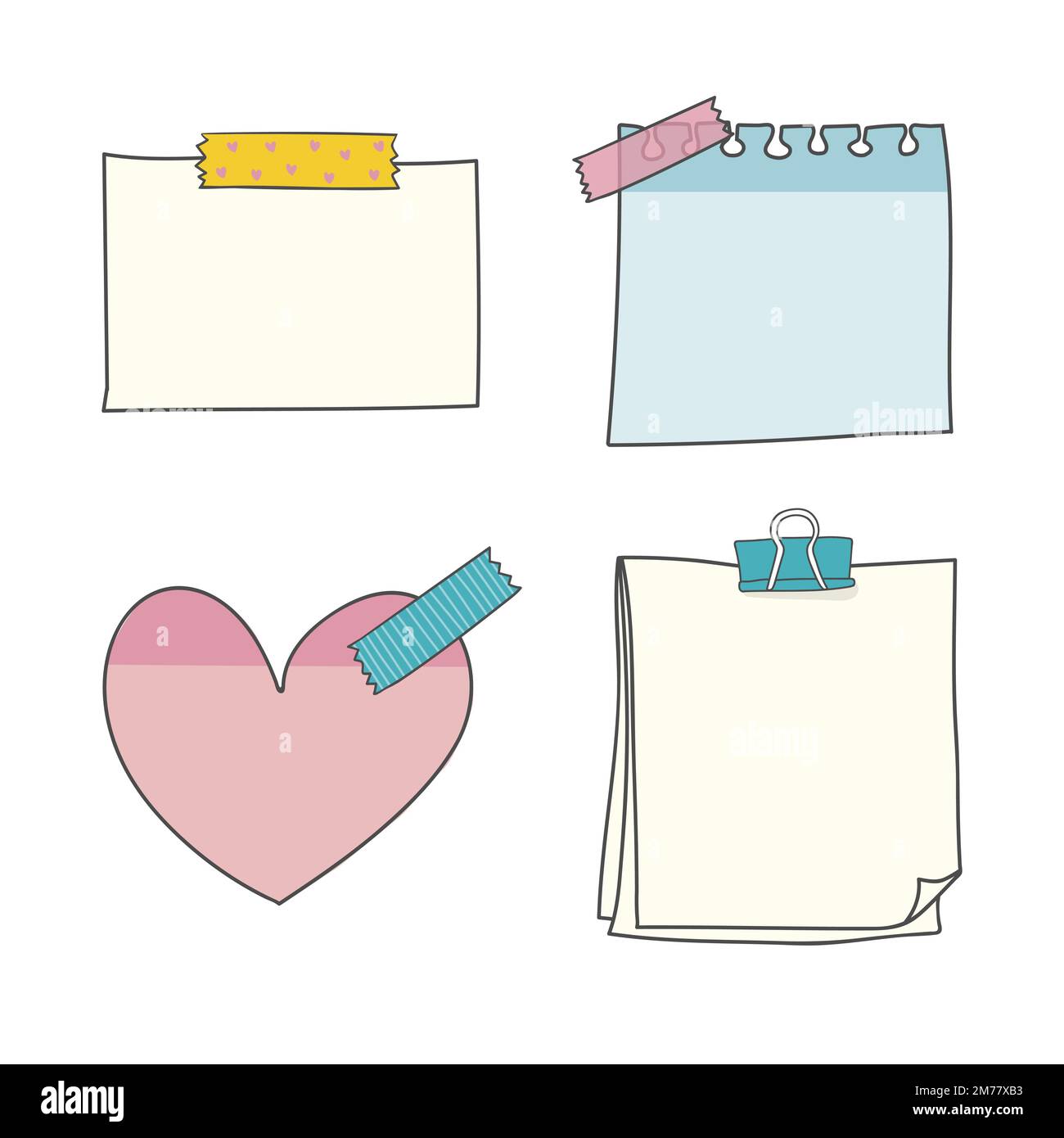 Note papers doodle style vector set Stock Vector Image & Art - Alamy
