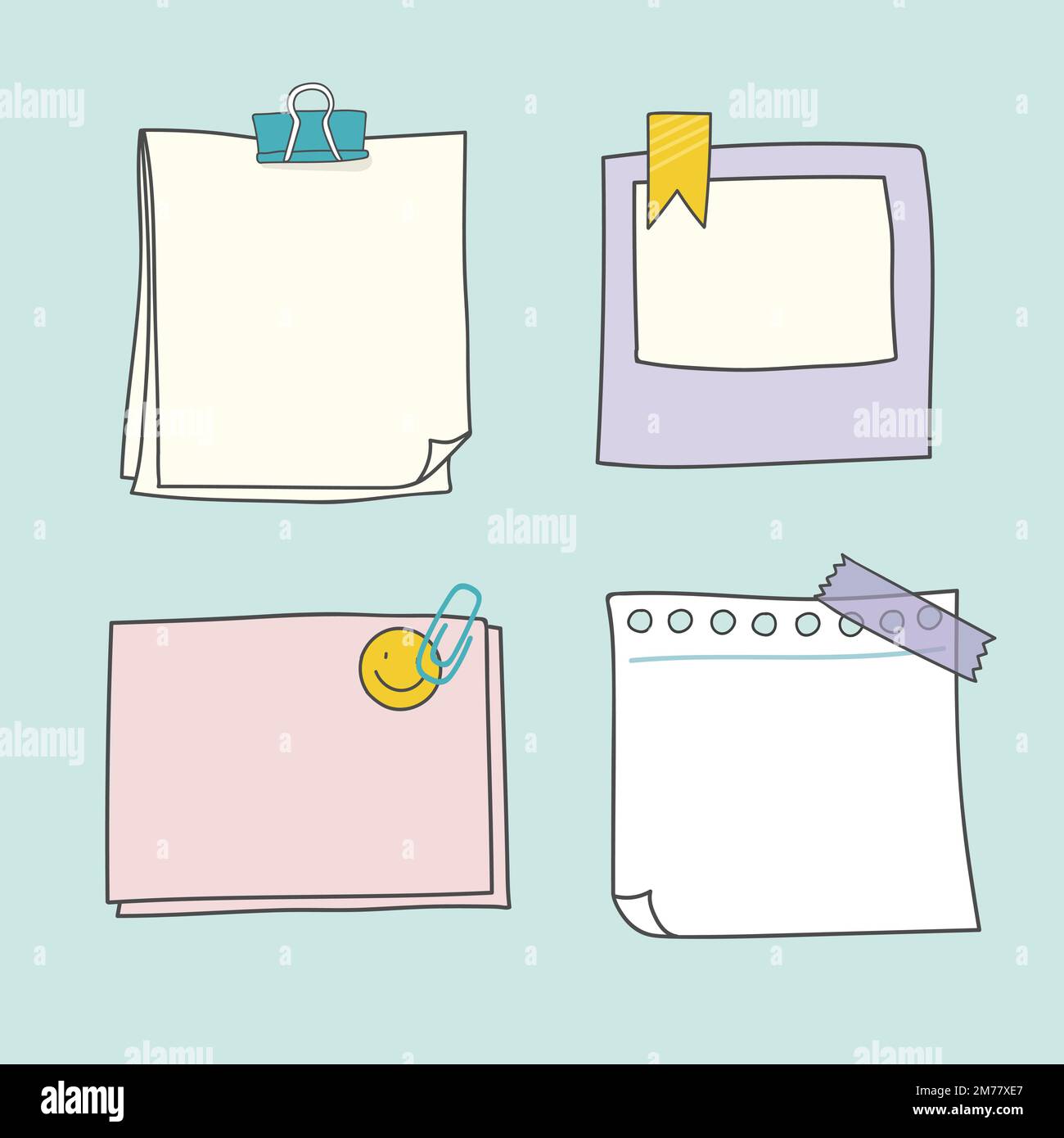 Note papers doodle style vector set Stock Vector Image & Art - Alamy