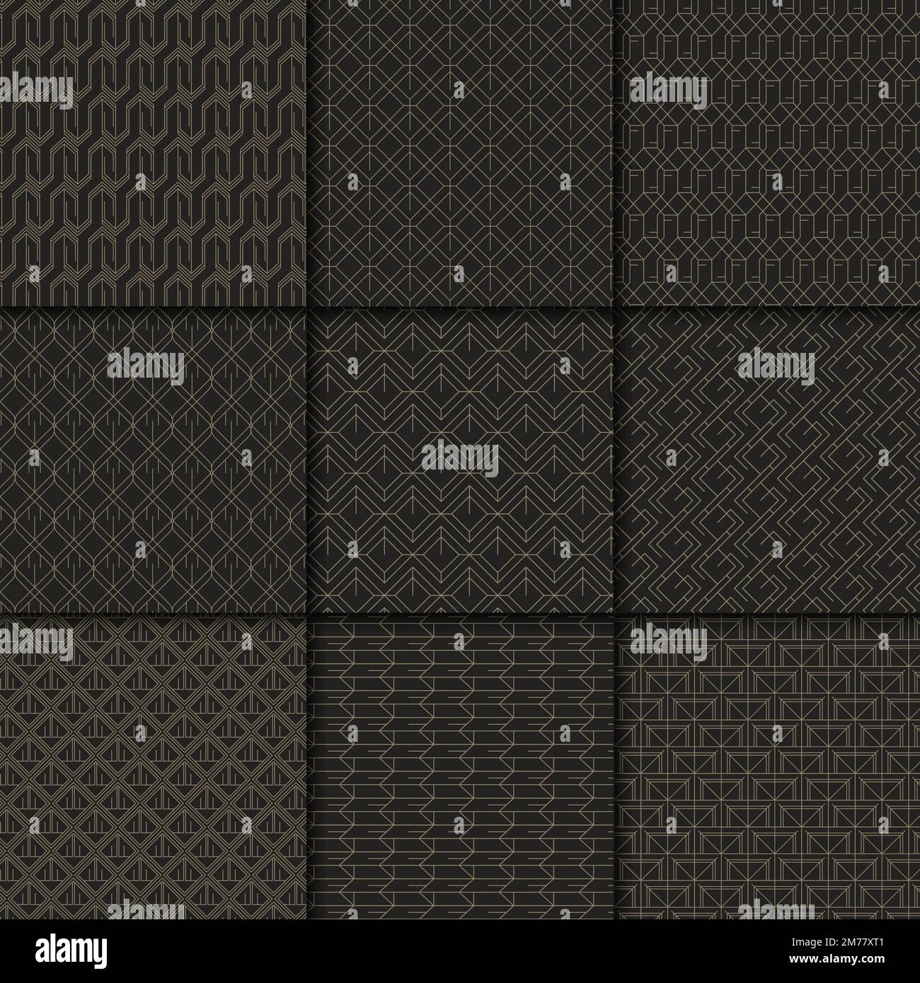 Set of geometric patterned backgrounds vector Stock Vector Image & Art ...