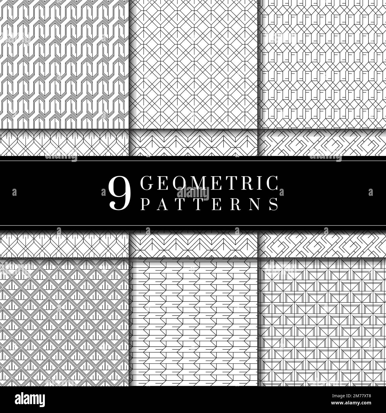 Set of geometric patterned backgrounds vector Stock Vector Image & Art ...