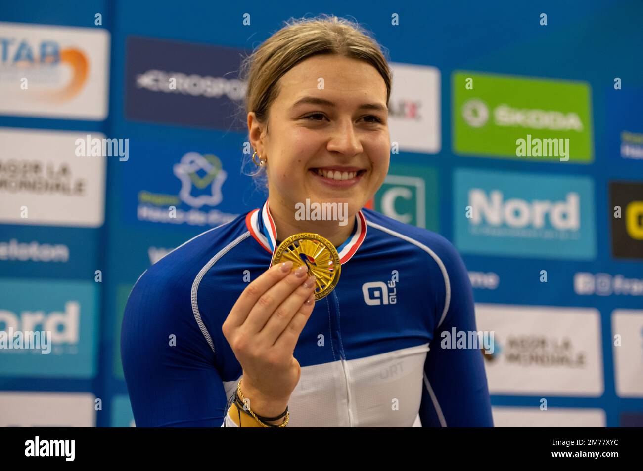 Mathilde GROS, Women's Keirin during the Track Cycling French ...