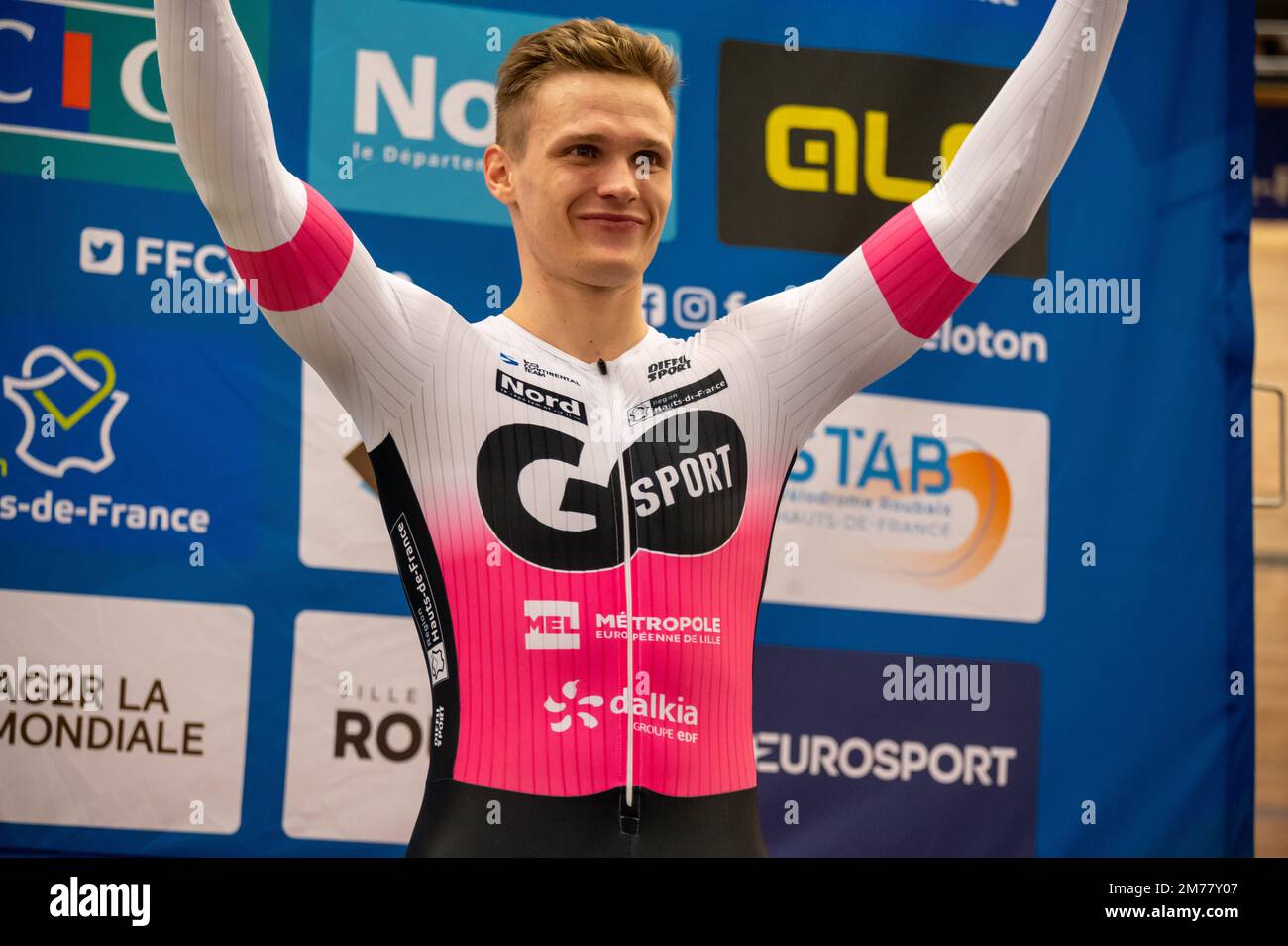 Tom DERACHE, Men's Sprint during the Track Cycling French championships ...