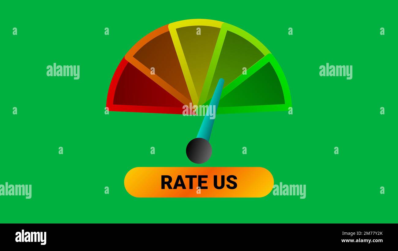 rate us, feedback and user experience illustration on green screen ...