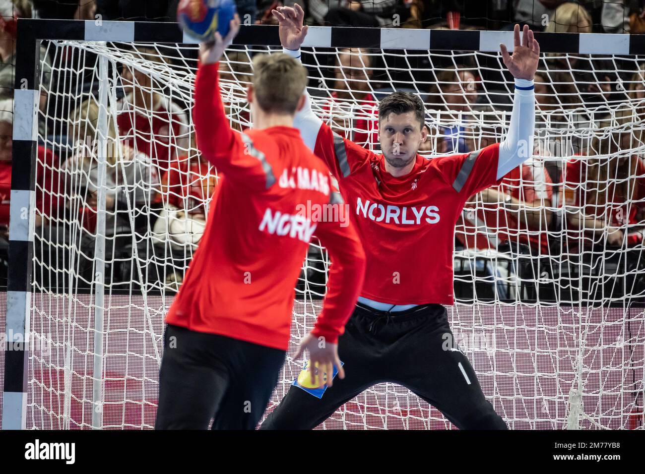 Copenhagen, Denmark. 07th, January 2023. Niklas Landin (1) of Denmark ...